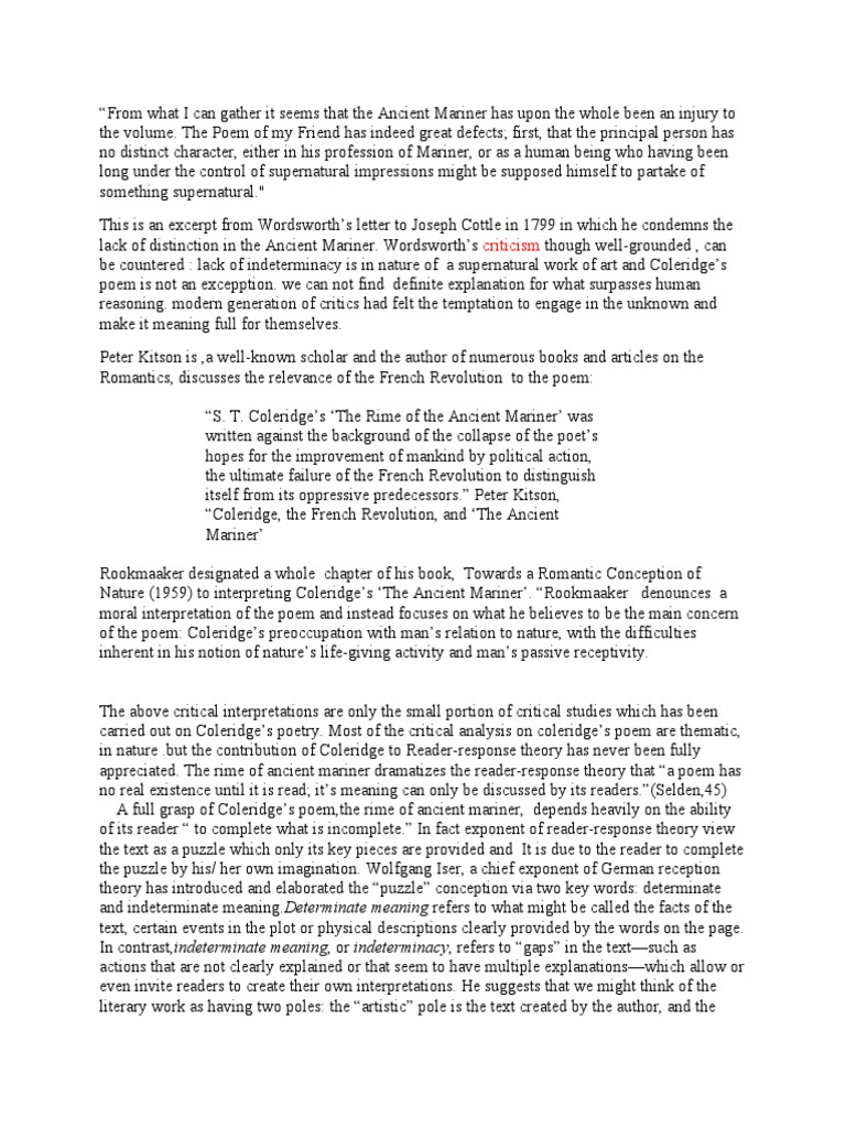 The Rime of Ancient Mariner | PDF | Samuel Taylor Coleridge