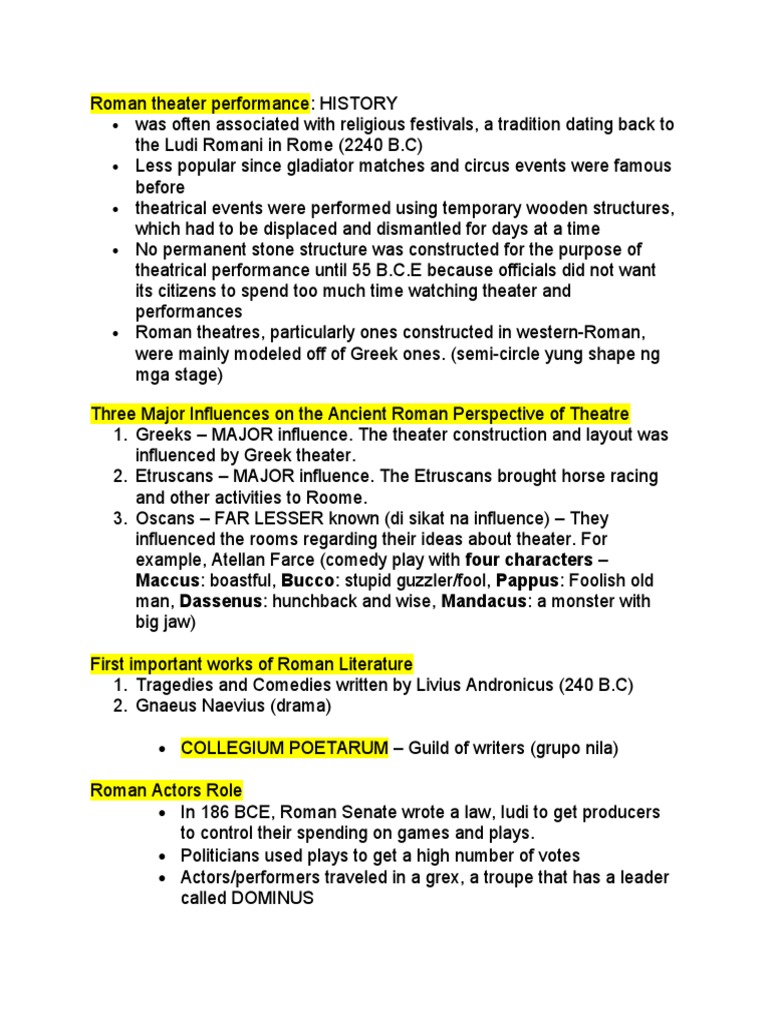 Roman Theater Performance | PDF | Theatre | Ancient Europe