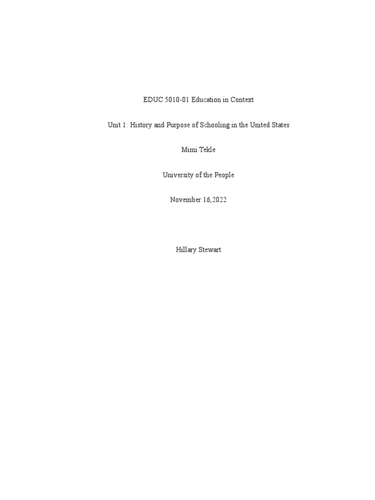 Unit 1 Written Assignment | PDF | Learning | John Dewey