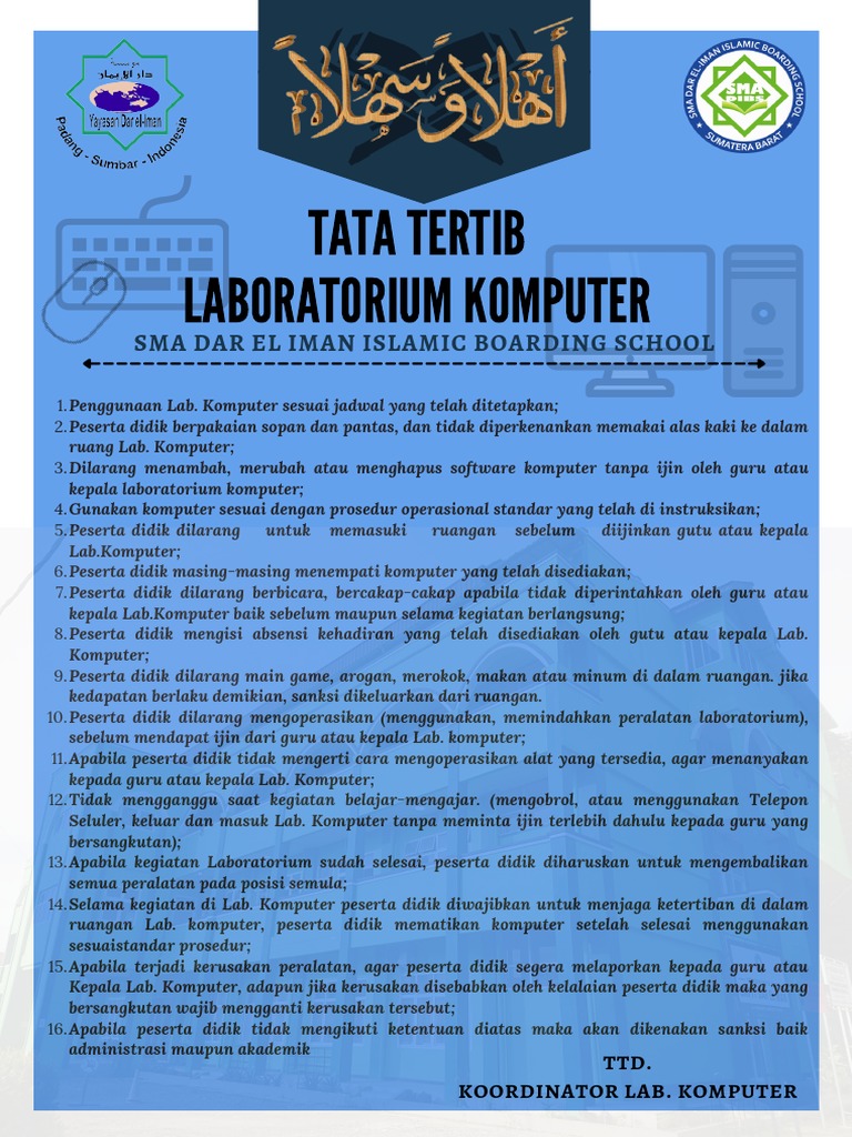 Tata Tertib Lab. Komputer | PDF | Teknologi & Rekayasa