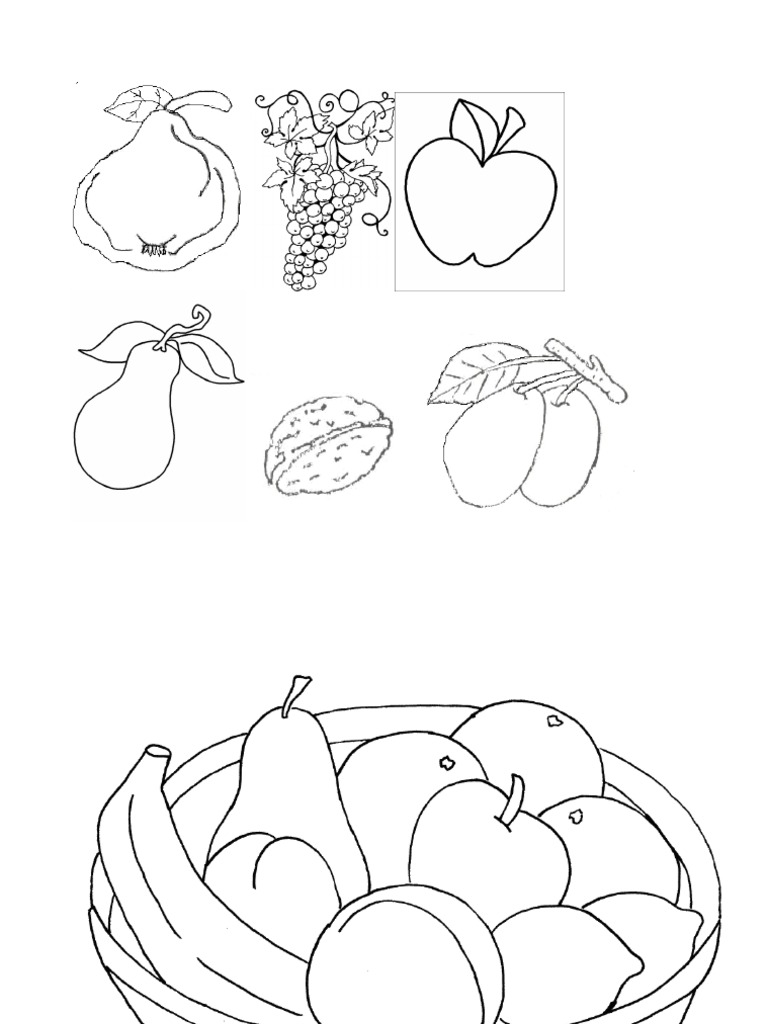 Fisa de Colorat Fructe de Toamna | PDF