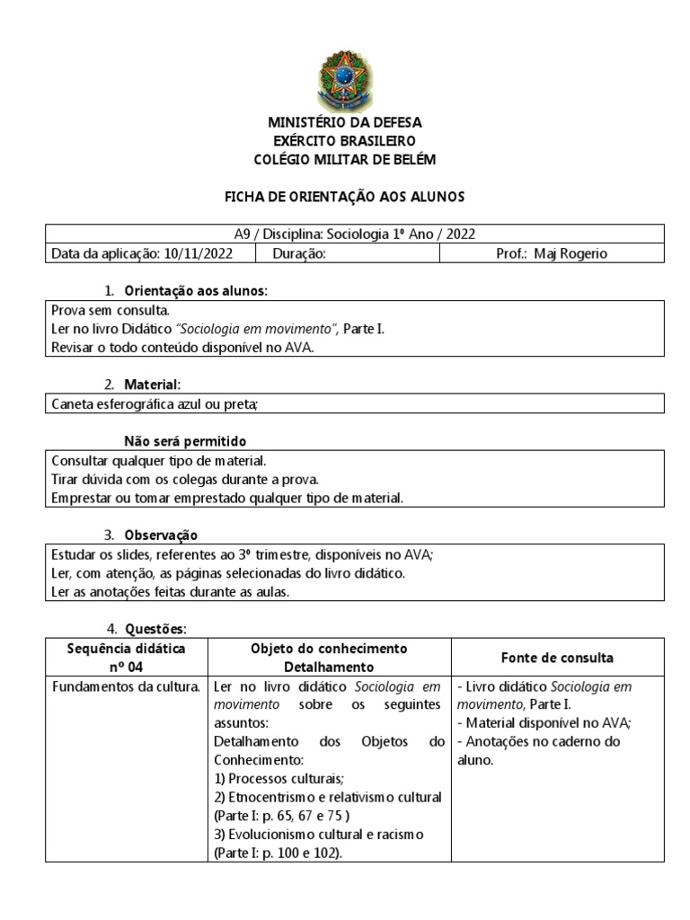 FOA A9 de Sociologia | PDF