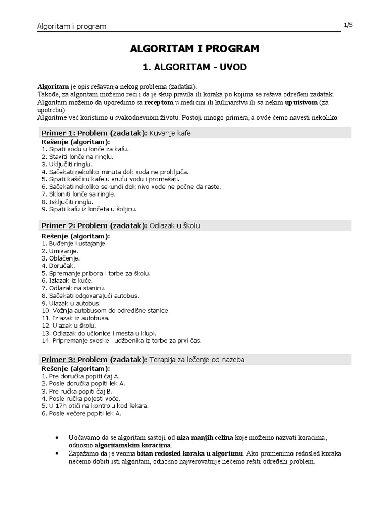 Algoritam 00 | PDF