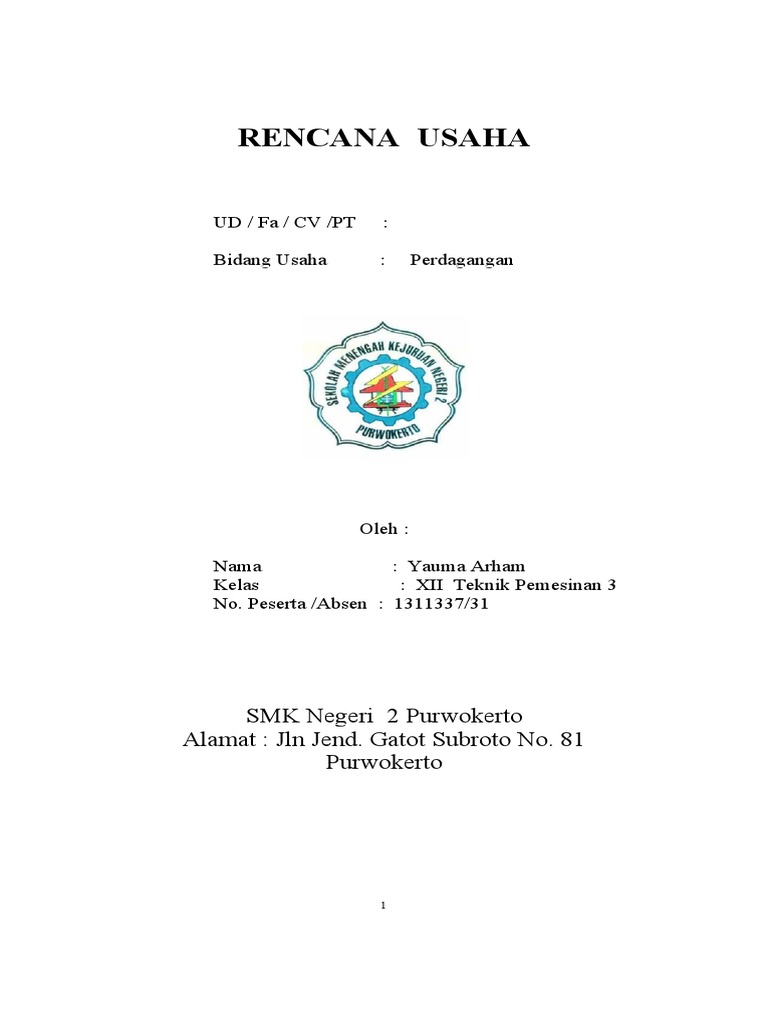 RENCANA USAHA-proposal Rencana Usaha | PDF