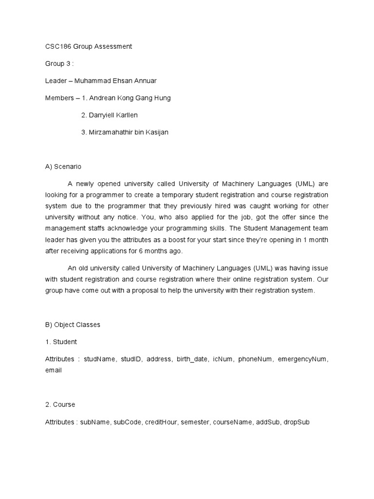 Csc186 Group Assessment Pdf