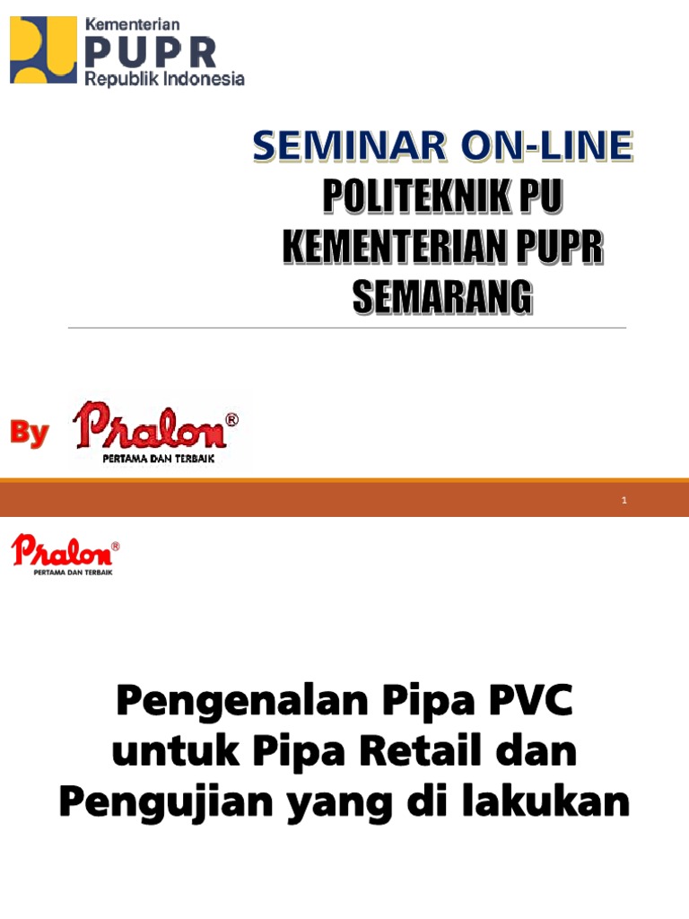Presentasi Product Pipa Retail Aw-D PT - Pralon (Pupr Semarang) - (Edit) | PDF