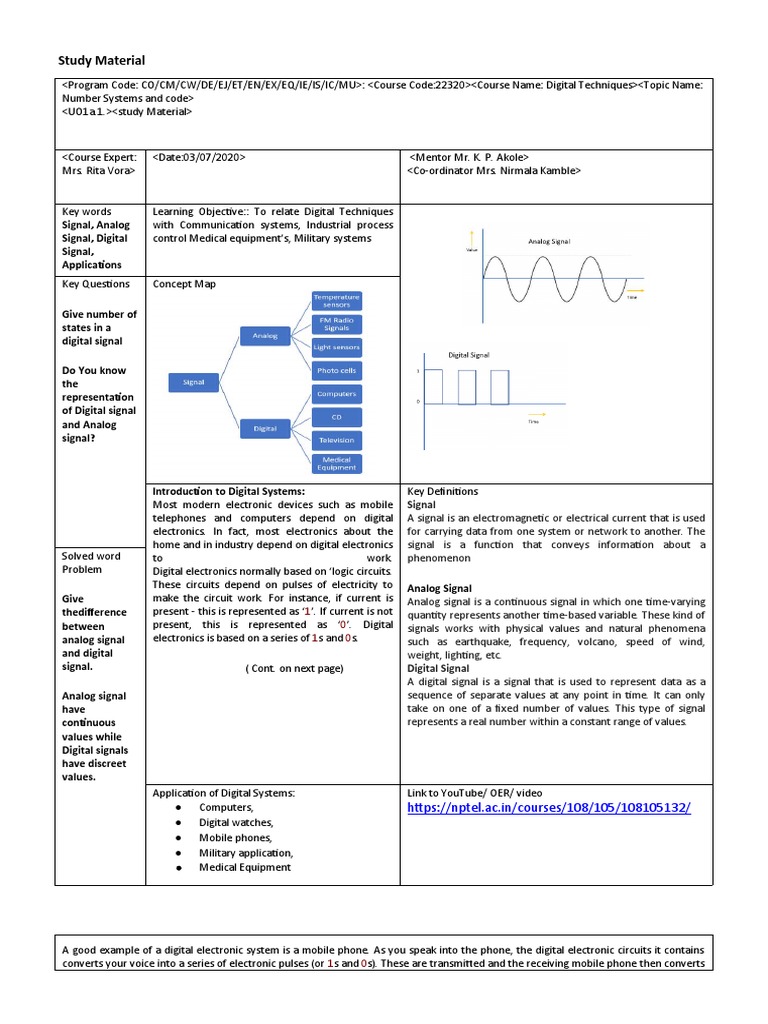 Dte Note Msbte CH ! | PDF | Subtraction | Digital Signal