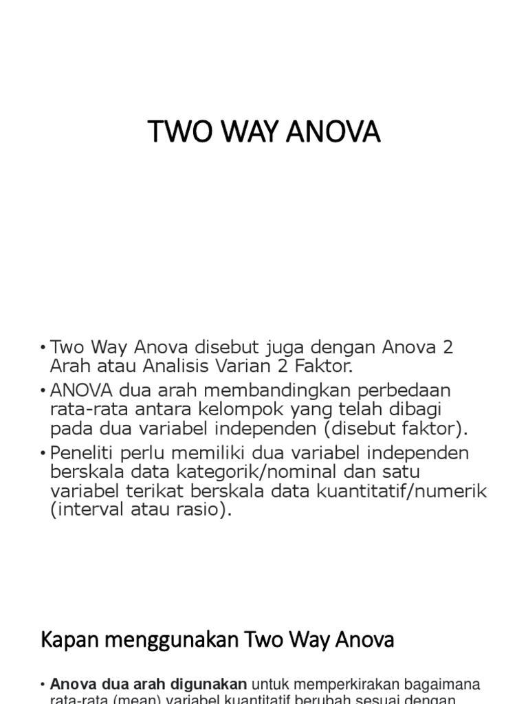 Two Way Anova | PDF