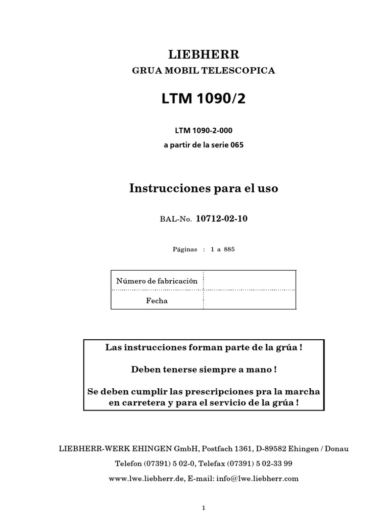 Bal - 10712-02-10 LTM 1090 - 2 | PDF | Eje | Engranaje
