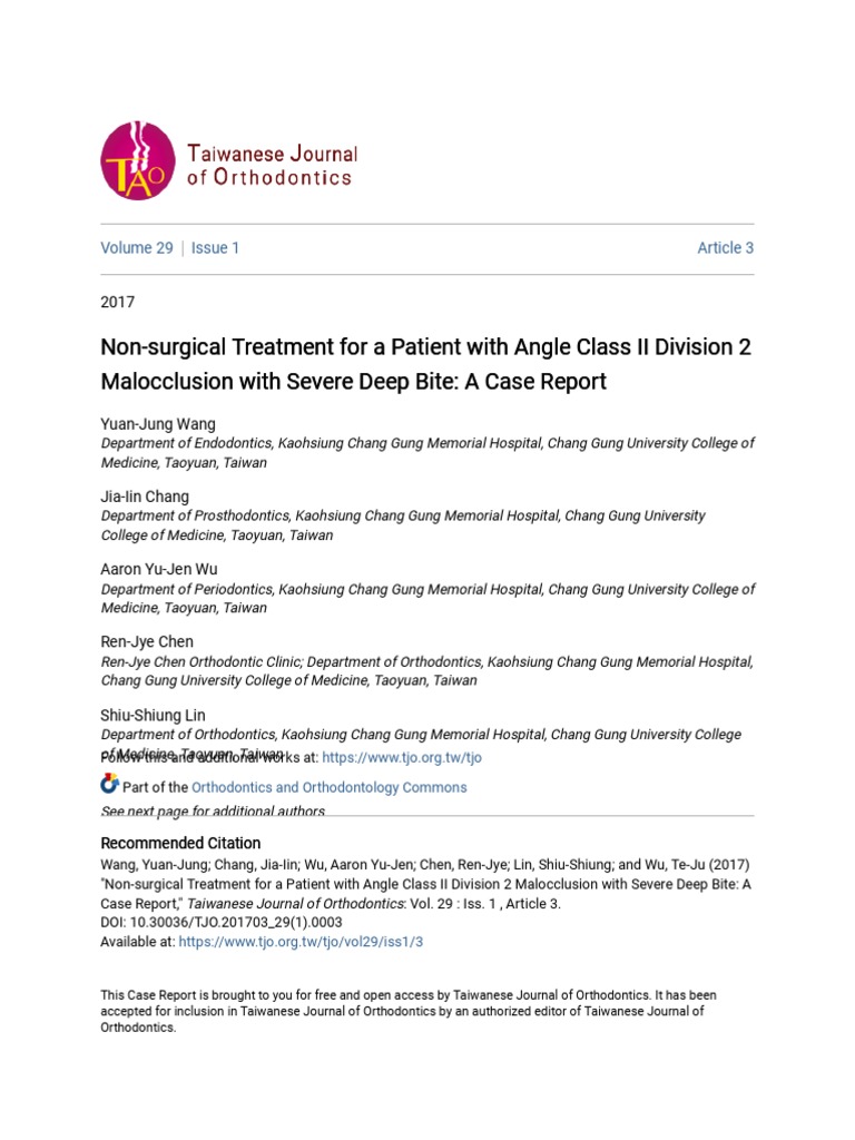 Class II Division 2 Malocclusion With Deep Bite | PDF | Orthodontics ...