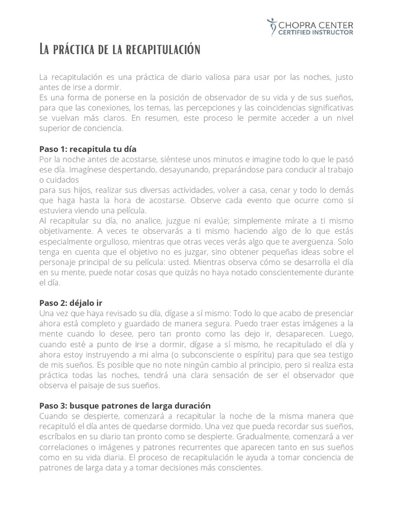 Recapitula Tu Día | PDF