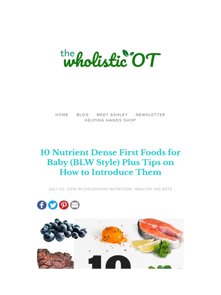 10 Nutrient Dense First Foods For Baby (BLW Style) Plus Tips On How To ...