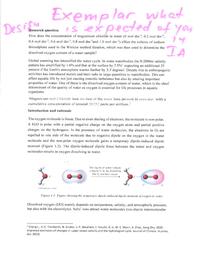 Exemplar For IA Aaa | Download Free PDF | Titration | Chemistry