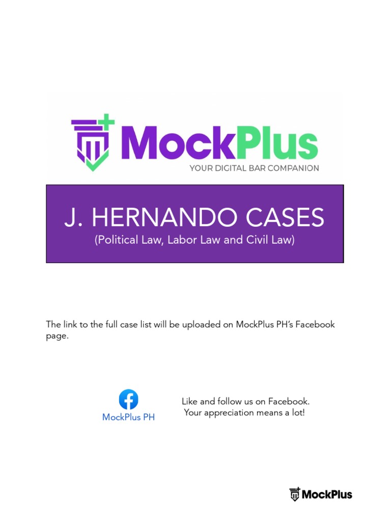 HernandoCaseList Poli Labor Civ | PDF | Philippines | Economy Of Metro Manila