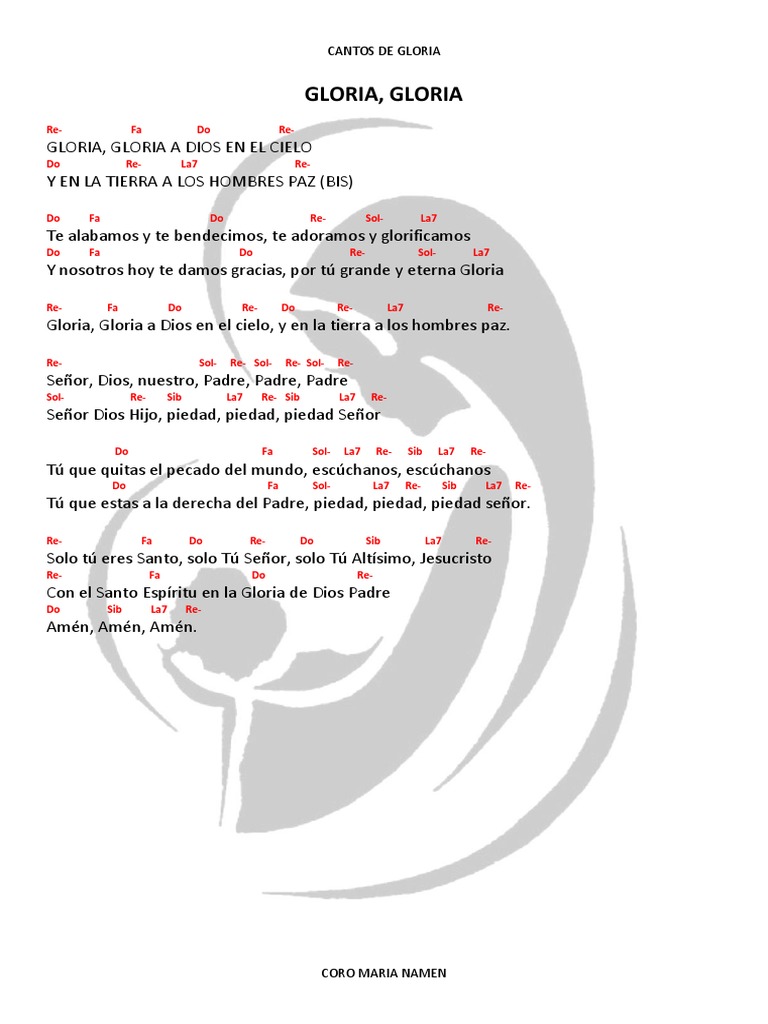 3 Cantos de Gloria - Tamaño A4 - Nuevo Cancionero | PDF | Cielo ...