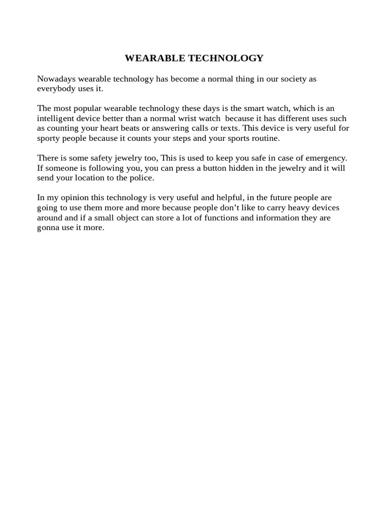 Wearable Technology | PDF