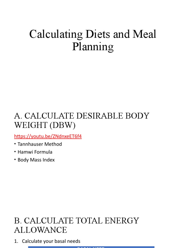 Calculating Diets and Meal Planning | PDF | Calorie | Carbohydrates