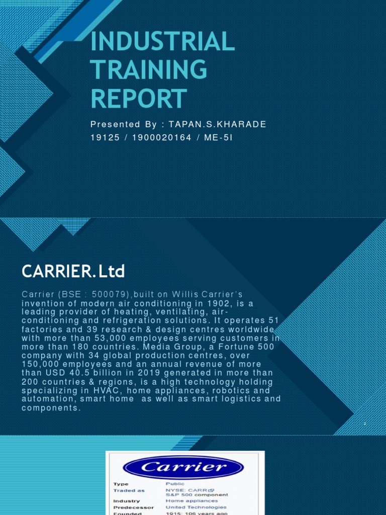 Industrial Traning Report On Carrier | PDF | Building Engineering ...