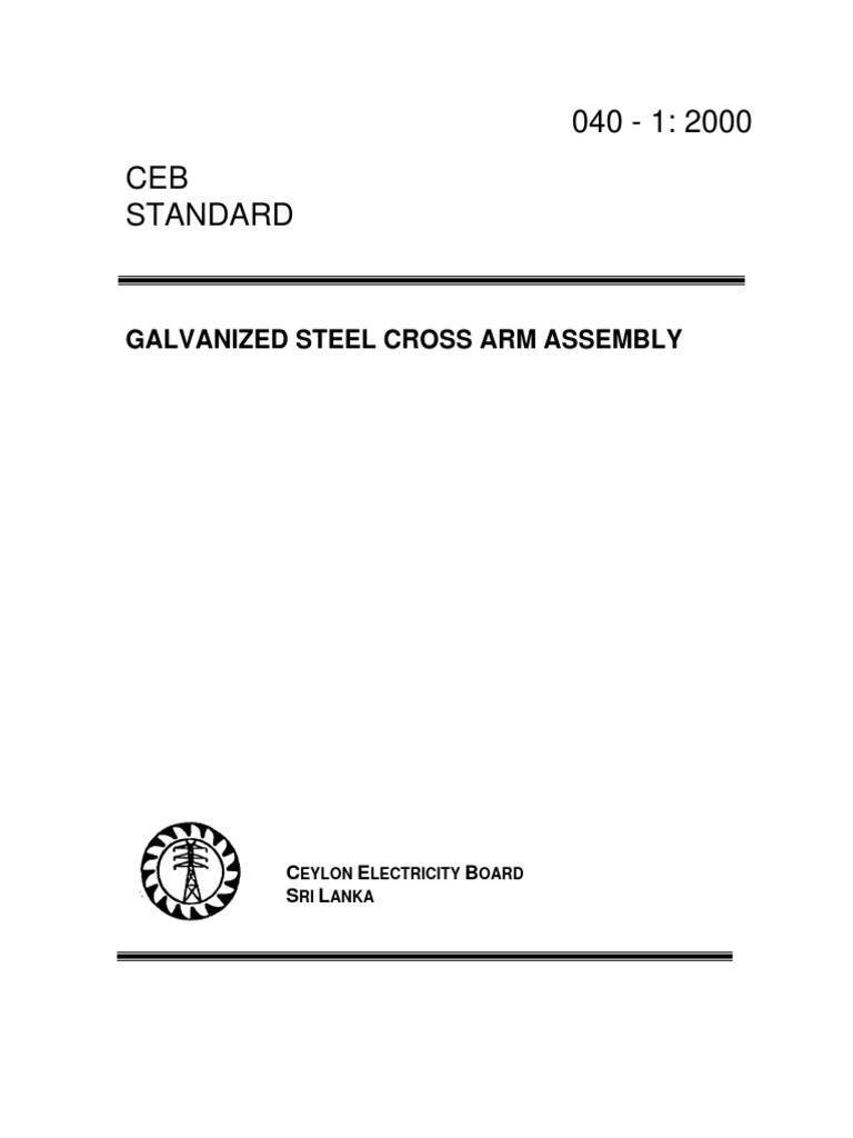 Galvanized Steel Cross Arm Specifications | PDF | Structural Steel | Galvanization