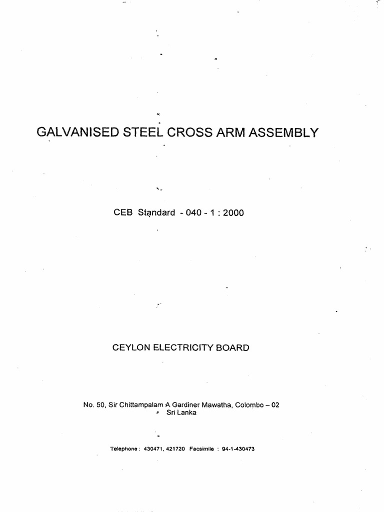 Galvanised Steel Cross Arm Assembly | PDF | Structural Steel | Steel