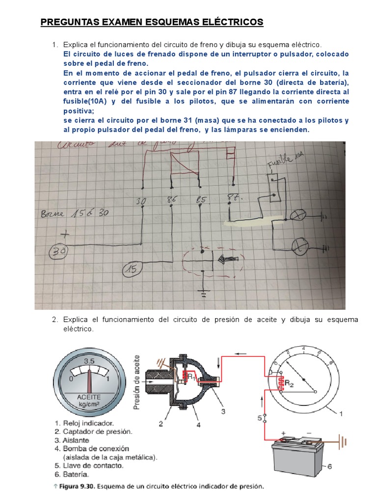 Preguntas Examen Esquemas Eléctricos | PDF | Relé | Ingenieria Eléctrica