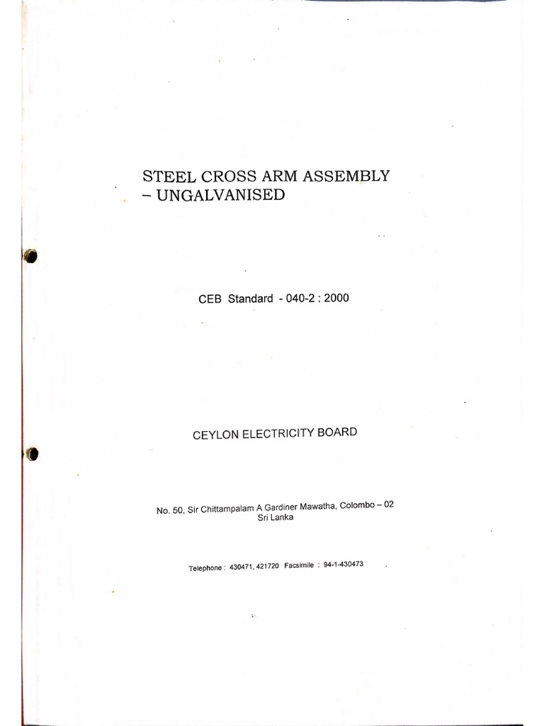 Steel Cross Arm Assembly Ungalvanised | PDF