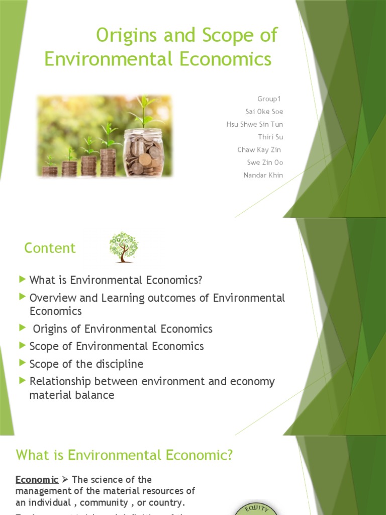 Origins and Scope of Environmental Economics | PDF | Economics | Market ...
