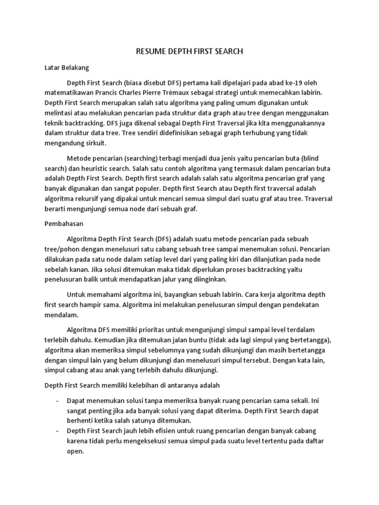Algoritma Depth First Search | PDF