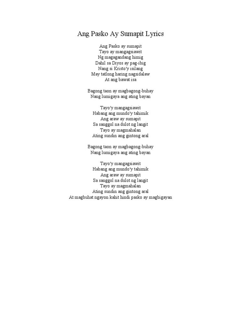 Ang Pasko Ay Sumapit | PDF