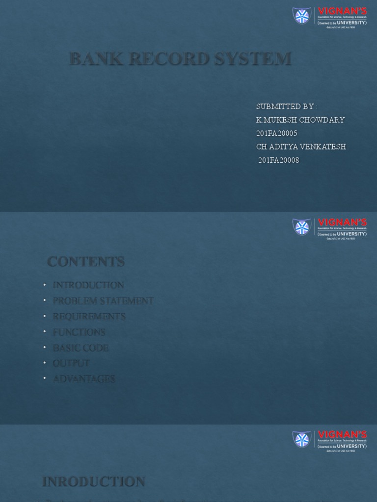 Bank Record System | PDF | Computer File | Programming