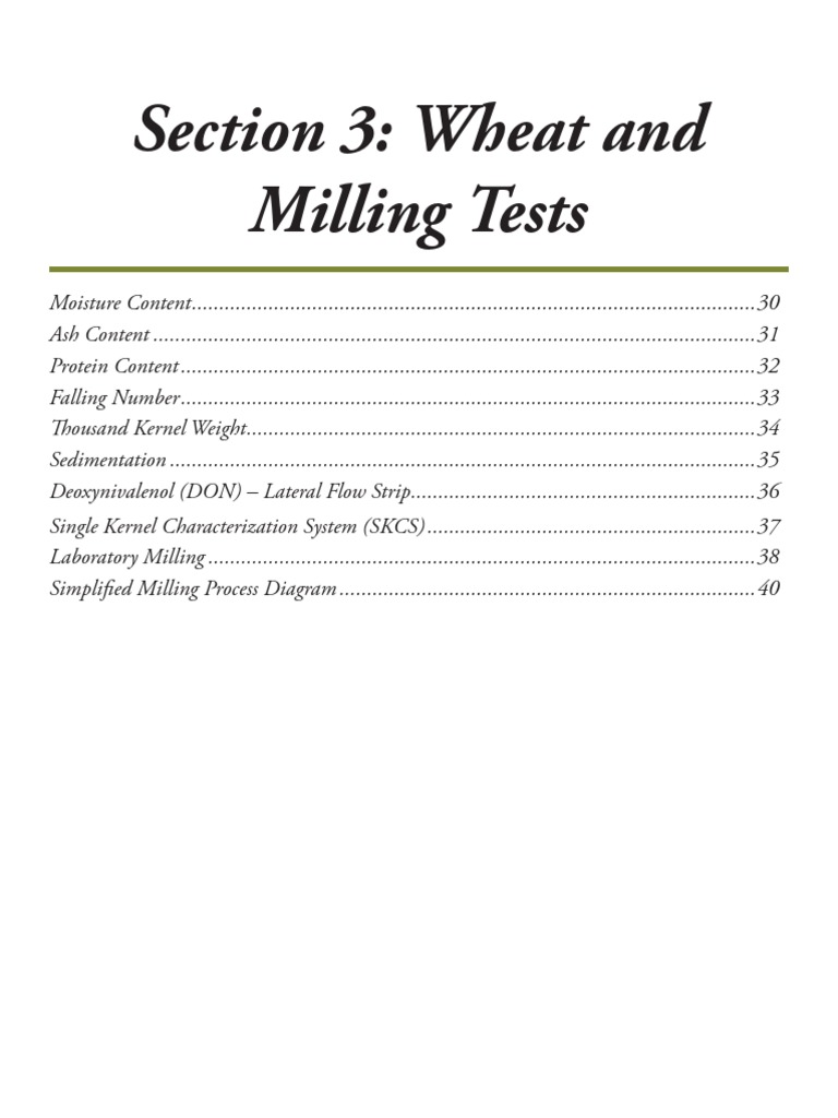 Section 3: Wheat and Milling Tests | PDF | Flour | Wheat