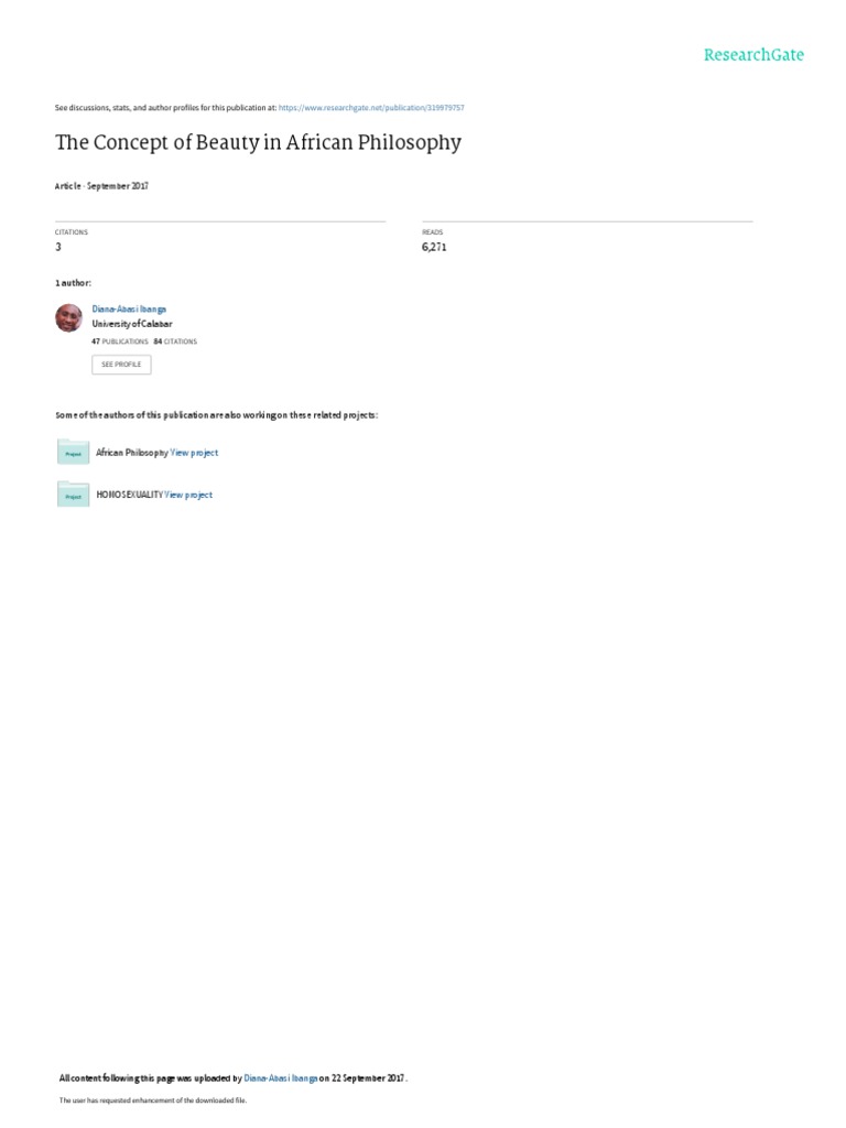 African Beauty Concept | PDF | Beauty | Immanuel Kant