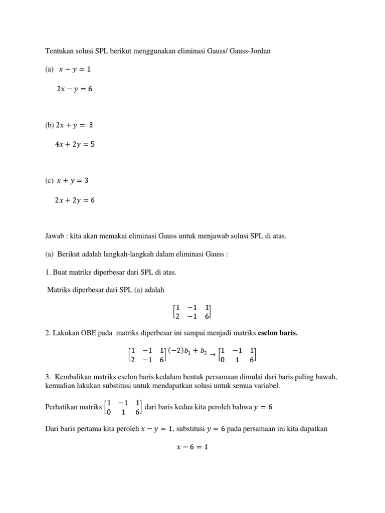 Eliminasi Gauss | PDF