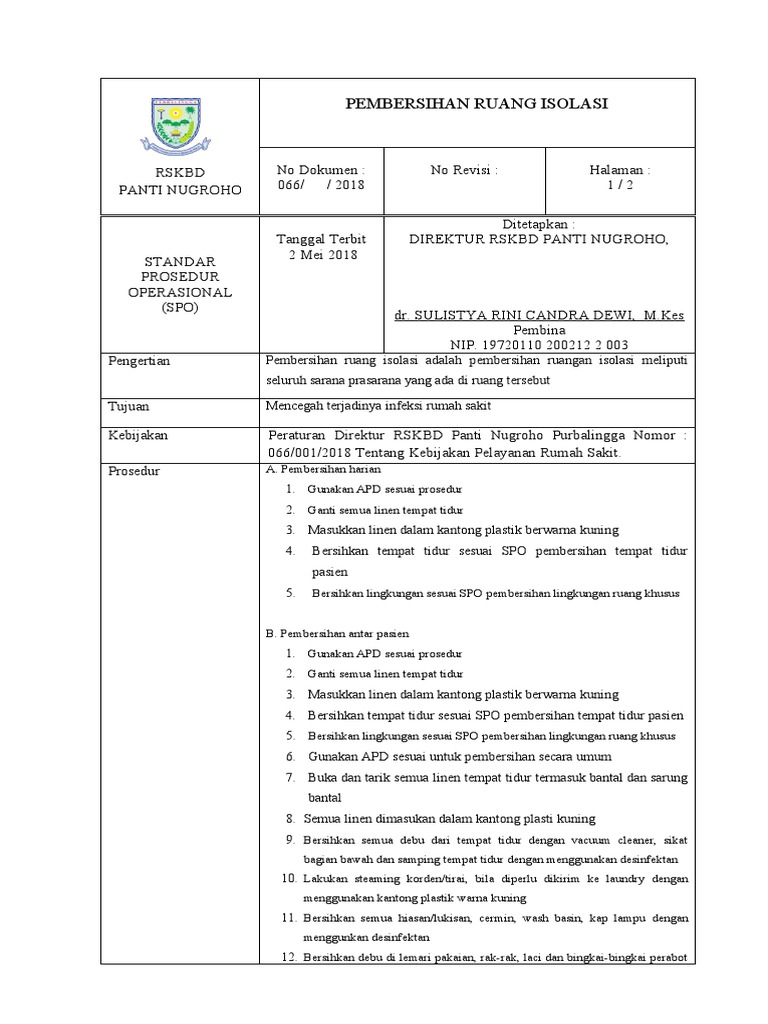 Pembersihan Ruang Isolasi | PDF | Sains & Matematika