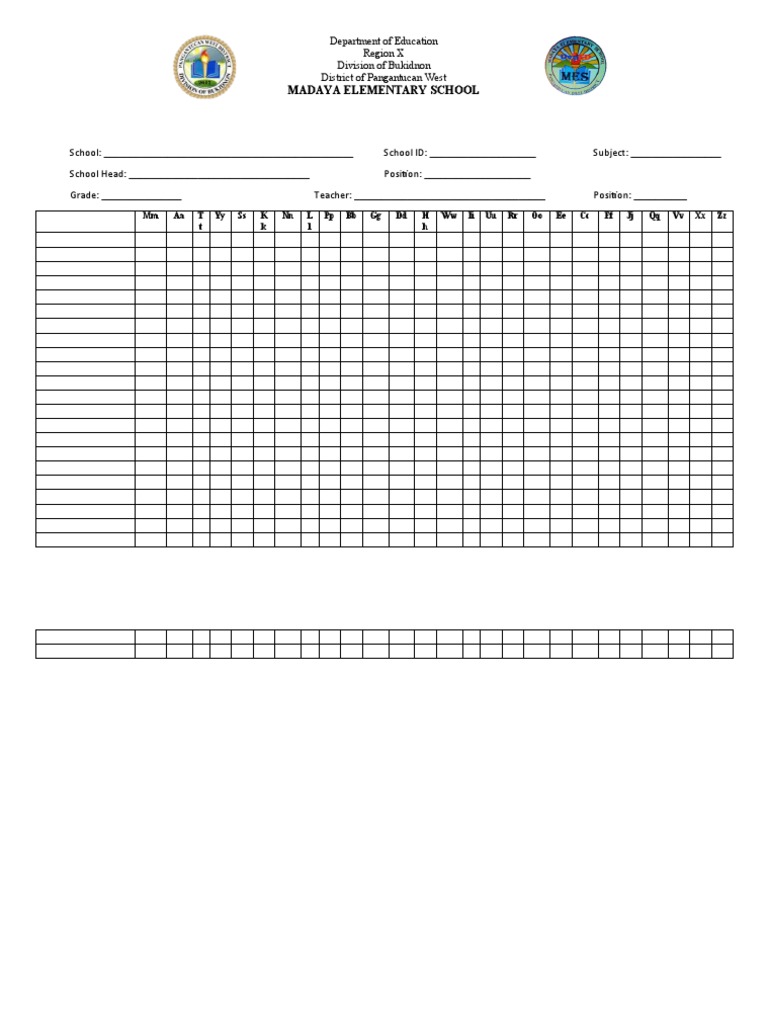 Assessment Tool For Letter Sound | PDF