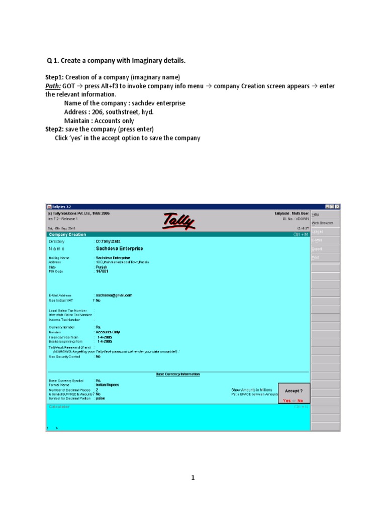 Tally Practical Record | PDF | Debits And Credits | Business