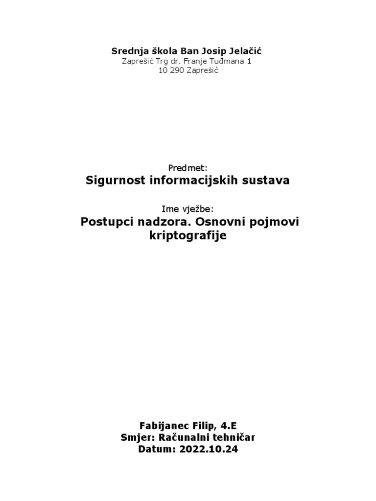 Postupci Nadzora Fabijanec | PDF