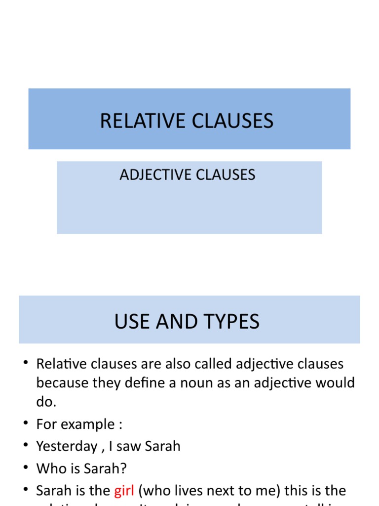 Relative Clauses | PDF | Noun | Pronoun