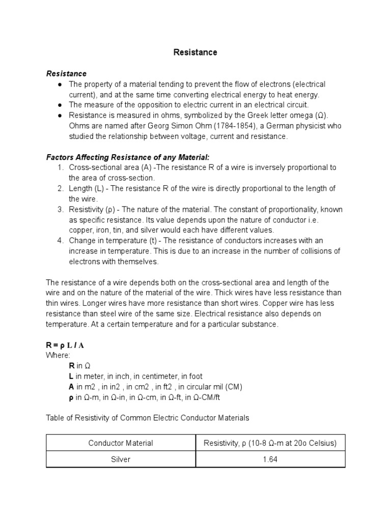 Resistance | PDF