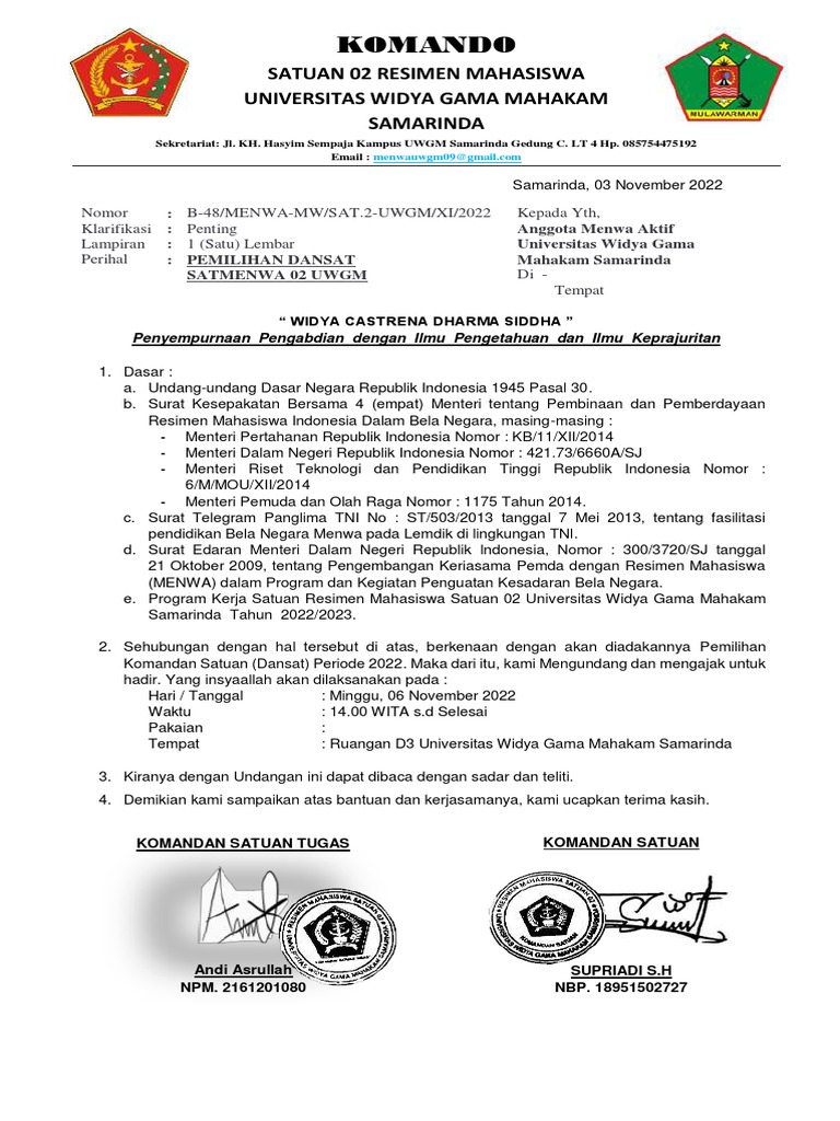 Undangan Menwa Aktif | PDF