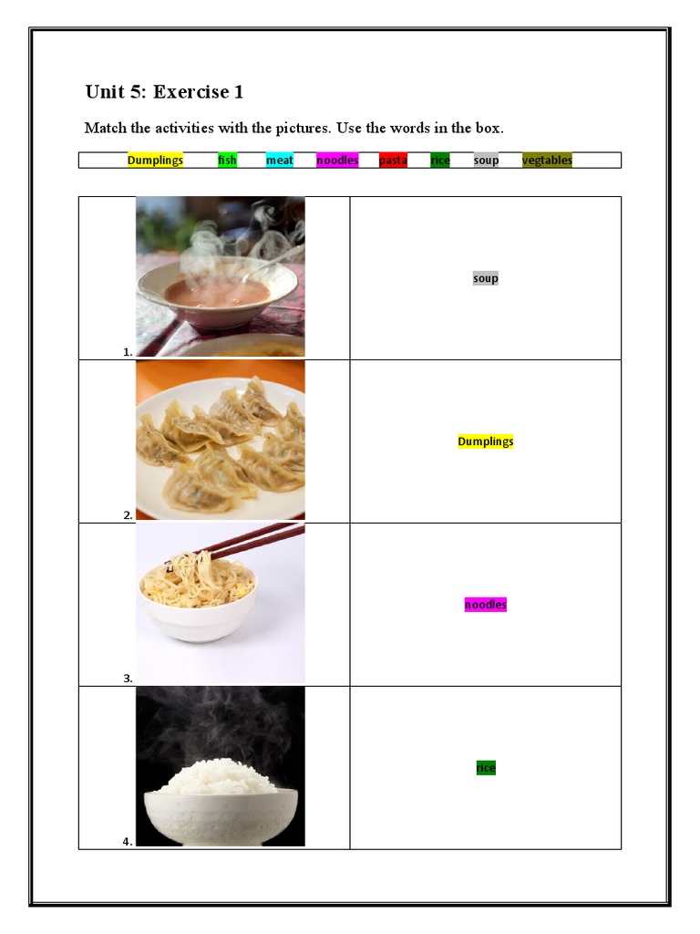 Unit 5 - Reading Writing | PDF | Italian Cuisine | Chinese Cuisine