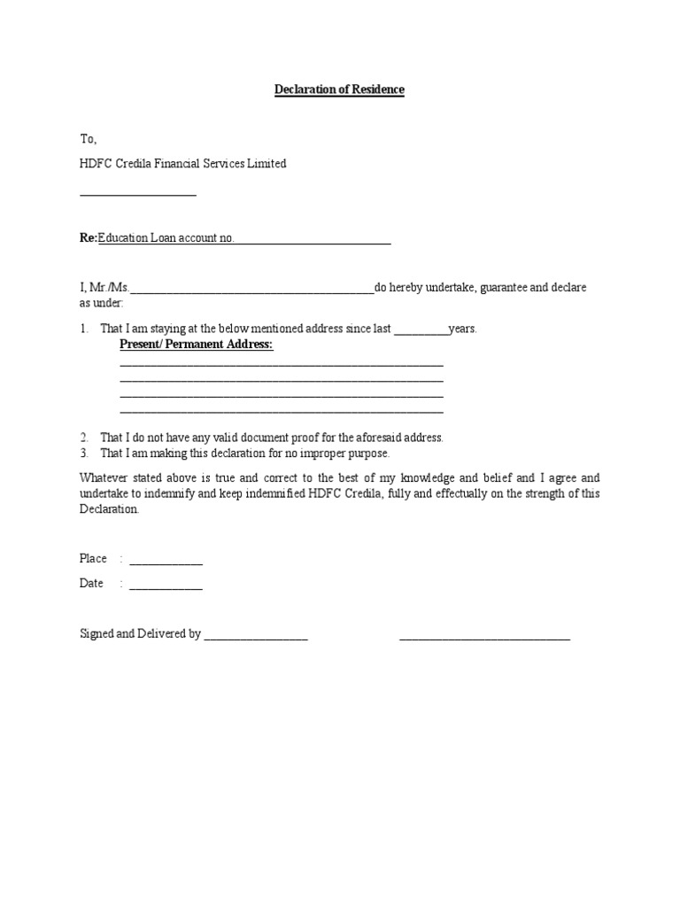 Resi Declration | PDF