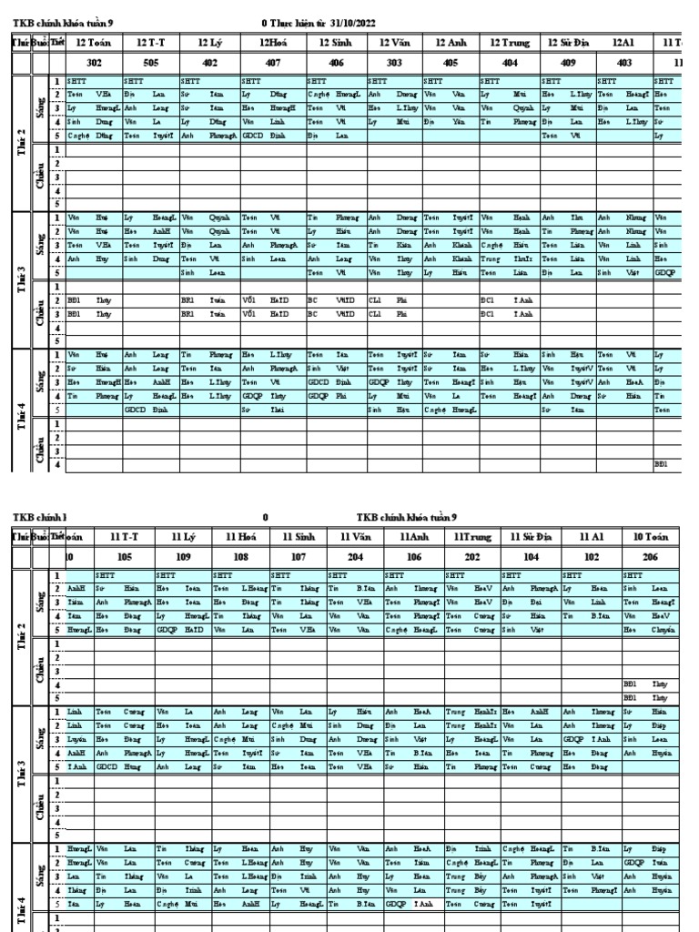 9-Timetable - 22-23 - G | PDF