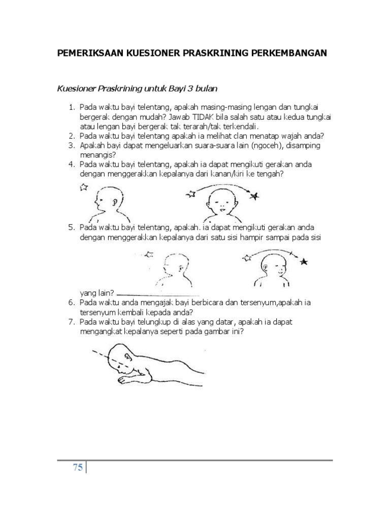 Tabel KPSP untuk Praskrining Bayi | PDF