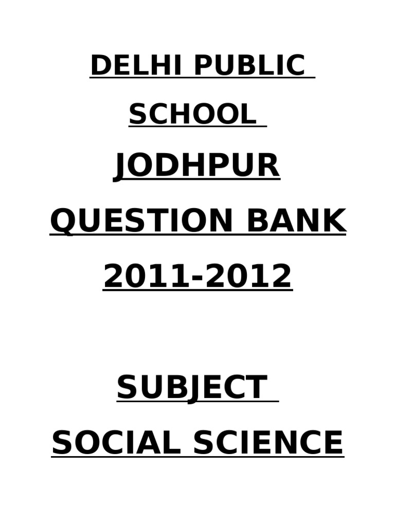 Social Science Question Bank | PDF | Water Resources | Water Scarcity