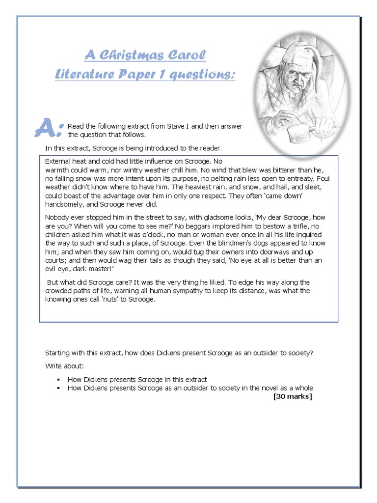 A Christmas Carol Questions | PDF | Ebenezer Scrooge | Jacob Marley