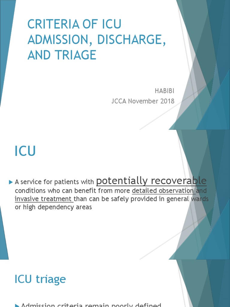 Materi WS EWS 2018 - Dr. Habibi - ICU ADMISSION CRITERIA | PDF ...