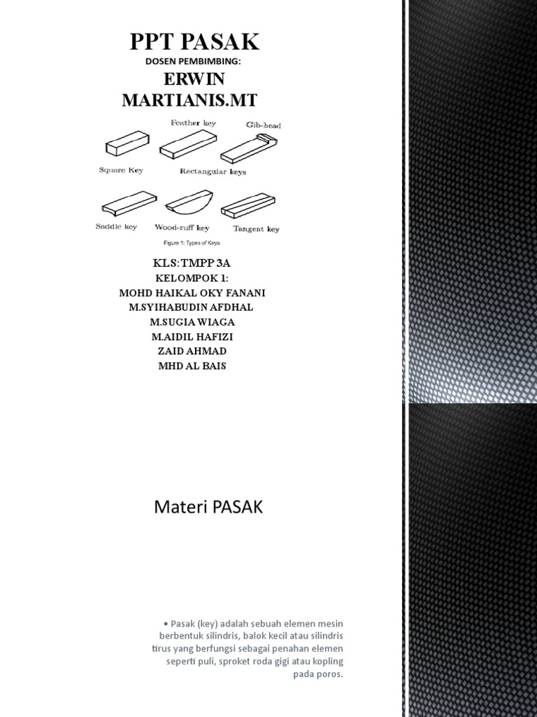 Jenis dan Fungsi Pasak Mesin | PDF | Griya & Taman