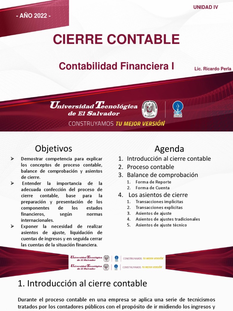 Cierre Contable 1a Parte | PDF | Contabilidad | Estado financiero