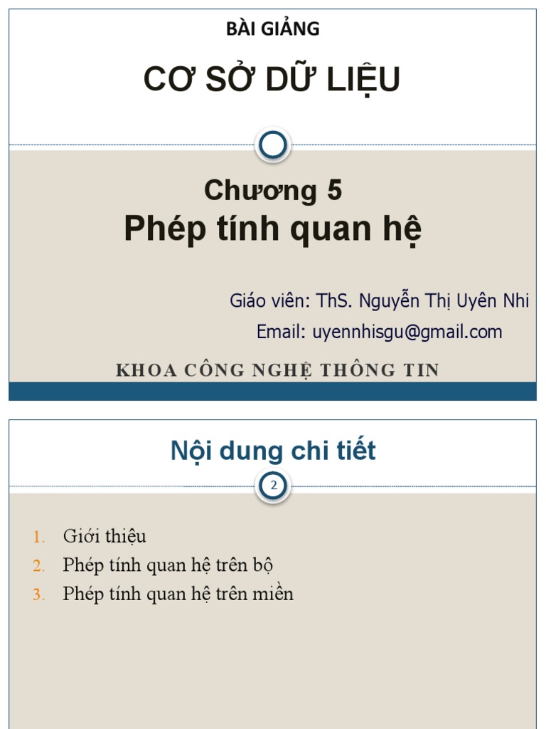 Chuong 5 - Phep Tinh Quan He | PDF